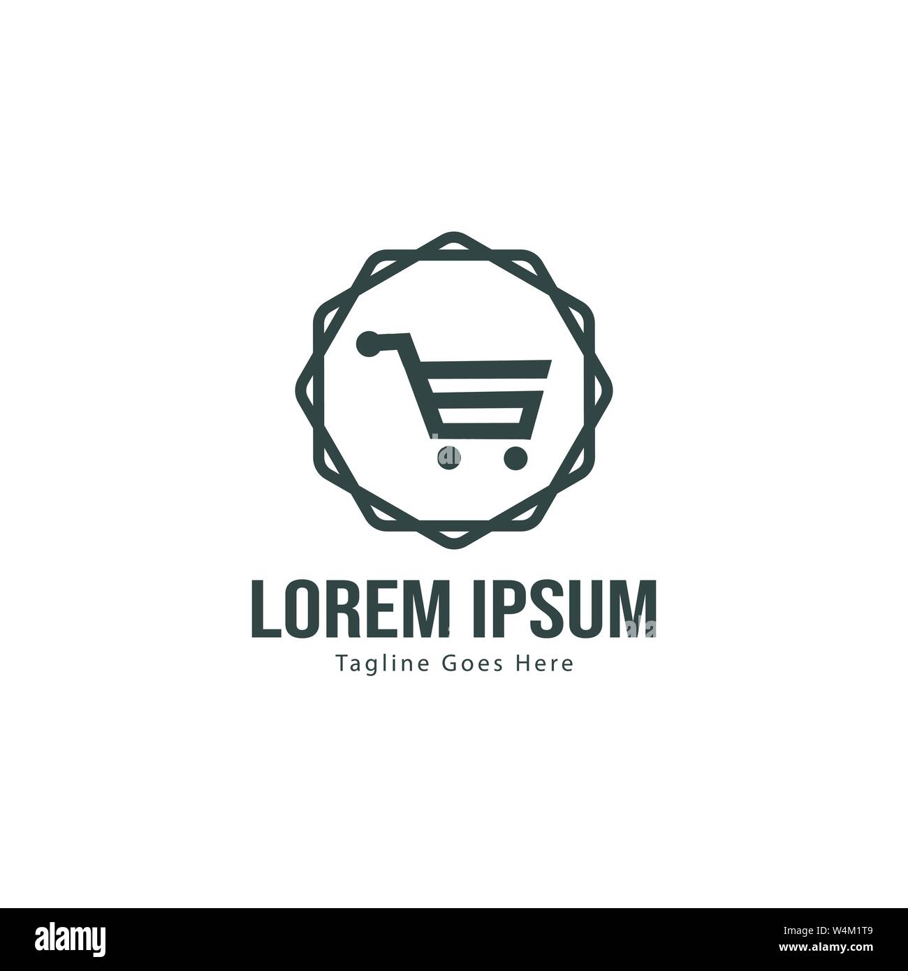 Shopping logo template design. Shopping logo with modern frame isolated ...