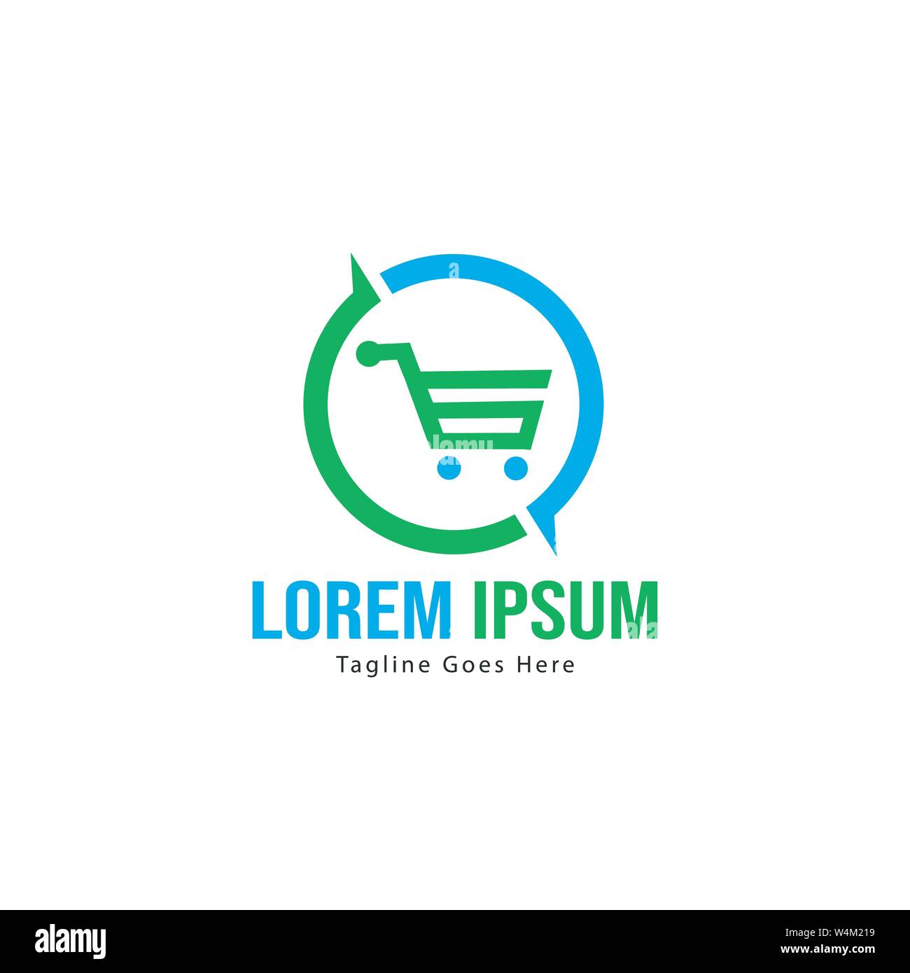 Shopping logo template design. Shopping logo with modern frame isolated ...