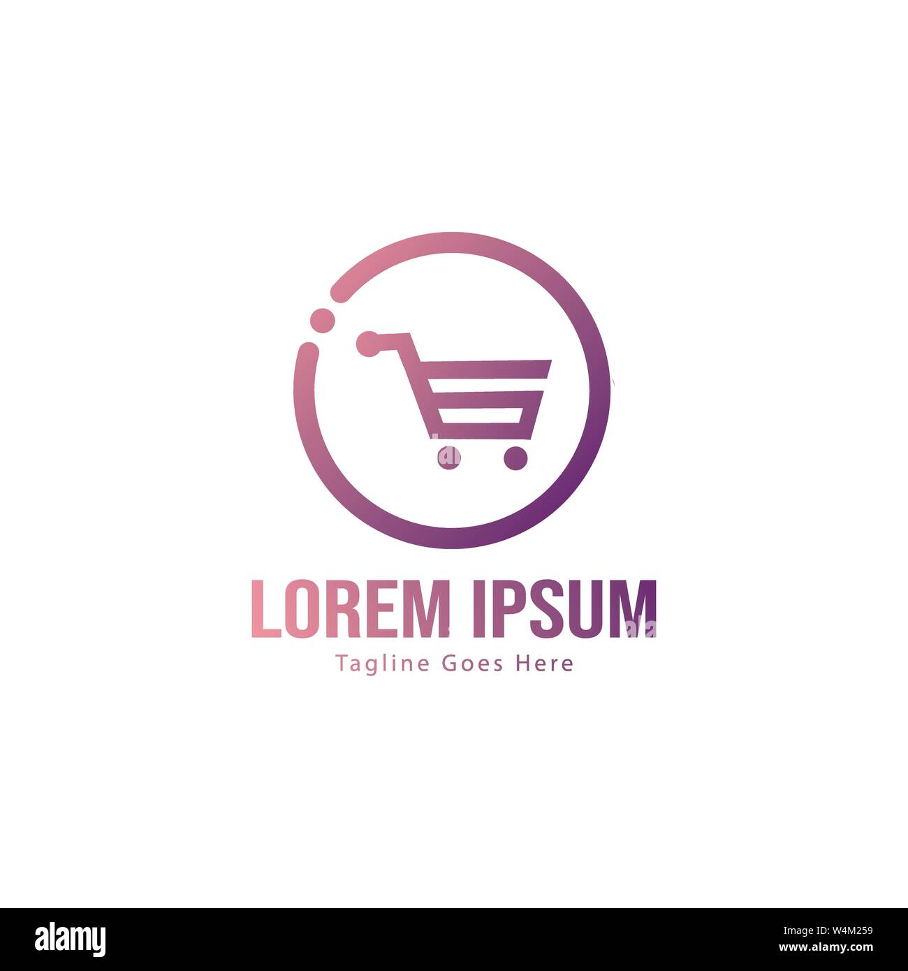 Shopping logo template design. Shopping logo with modern frame isolated ...
