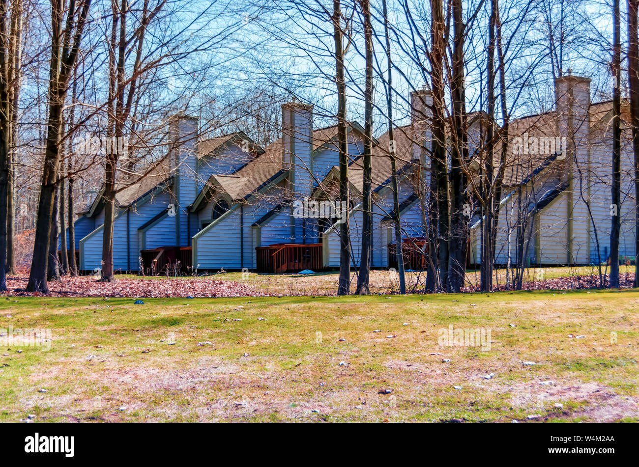 High-end condominiums by a golf course, in upper Michigan, USA Stock ...
