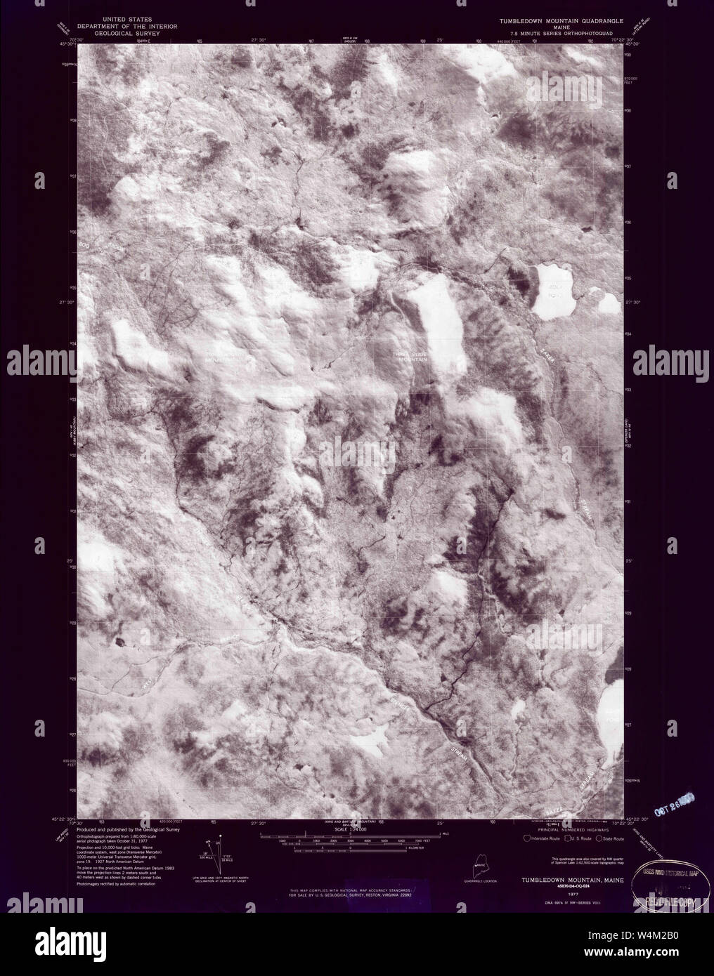 Maine USGS Historical Map Tumbledown Mountain 807241 1977 24000 ...