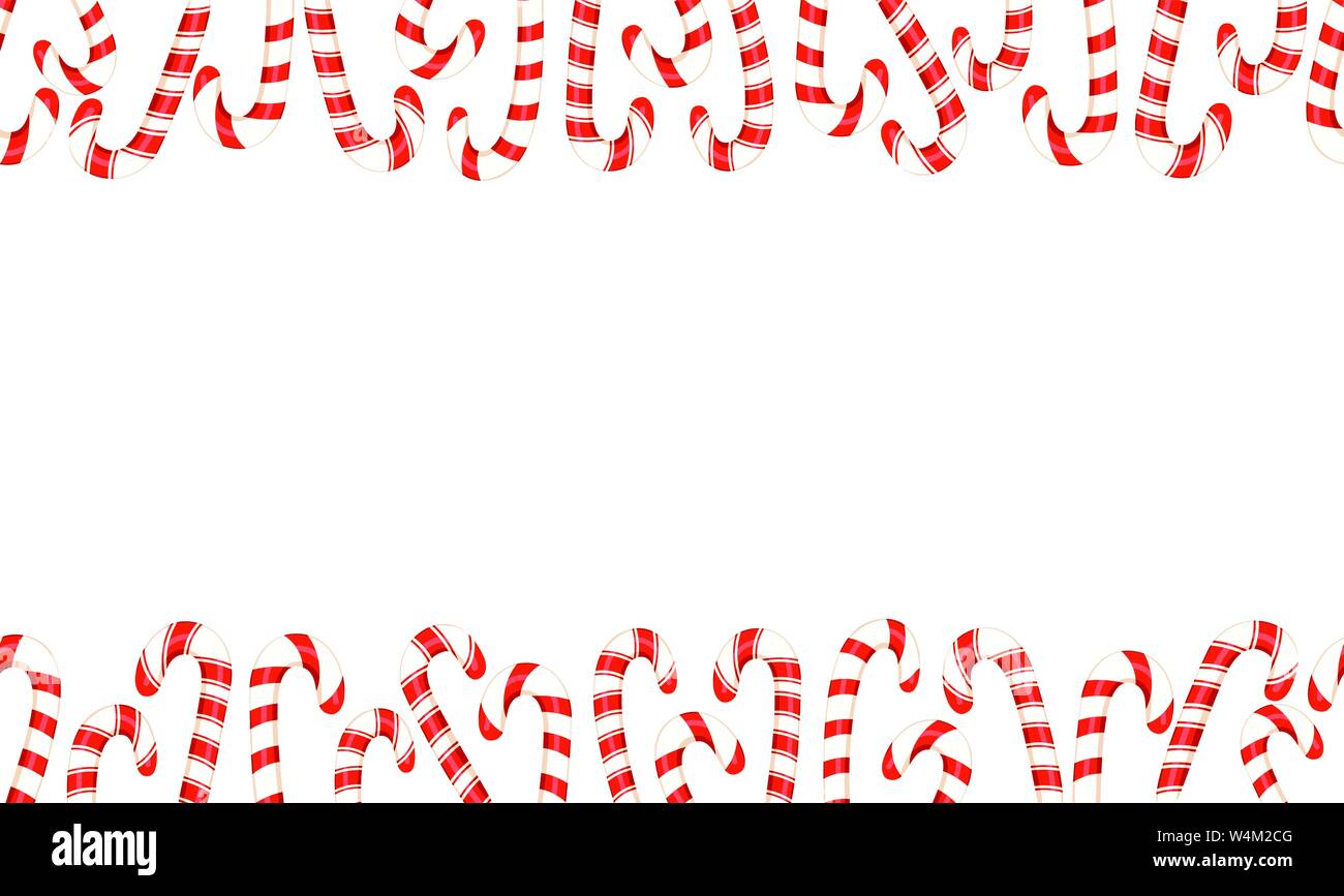 Red and White Holiday Christmas and New Year Candy Canes Horizontal Top ...