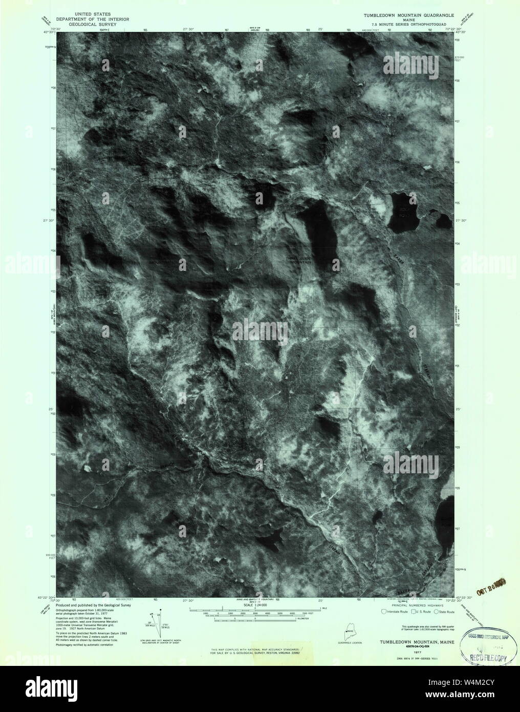 Maine USGS Historical Map Tumbledown Mountain 807241 1977 24000 ...