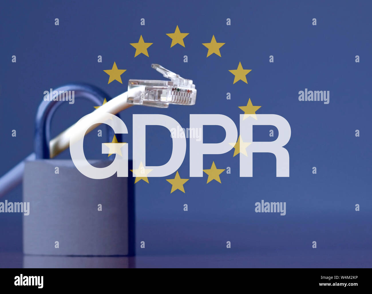 EU flag with the acronym GDPR (General Data Protection Regulation ...