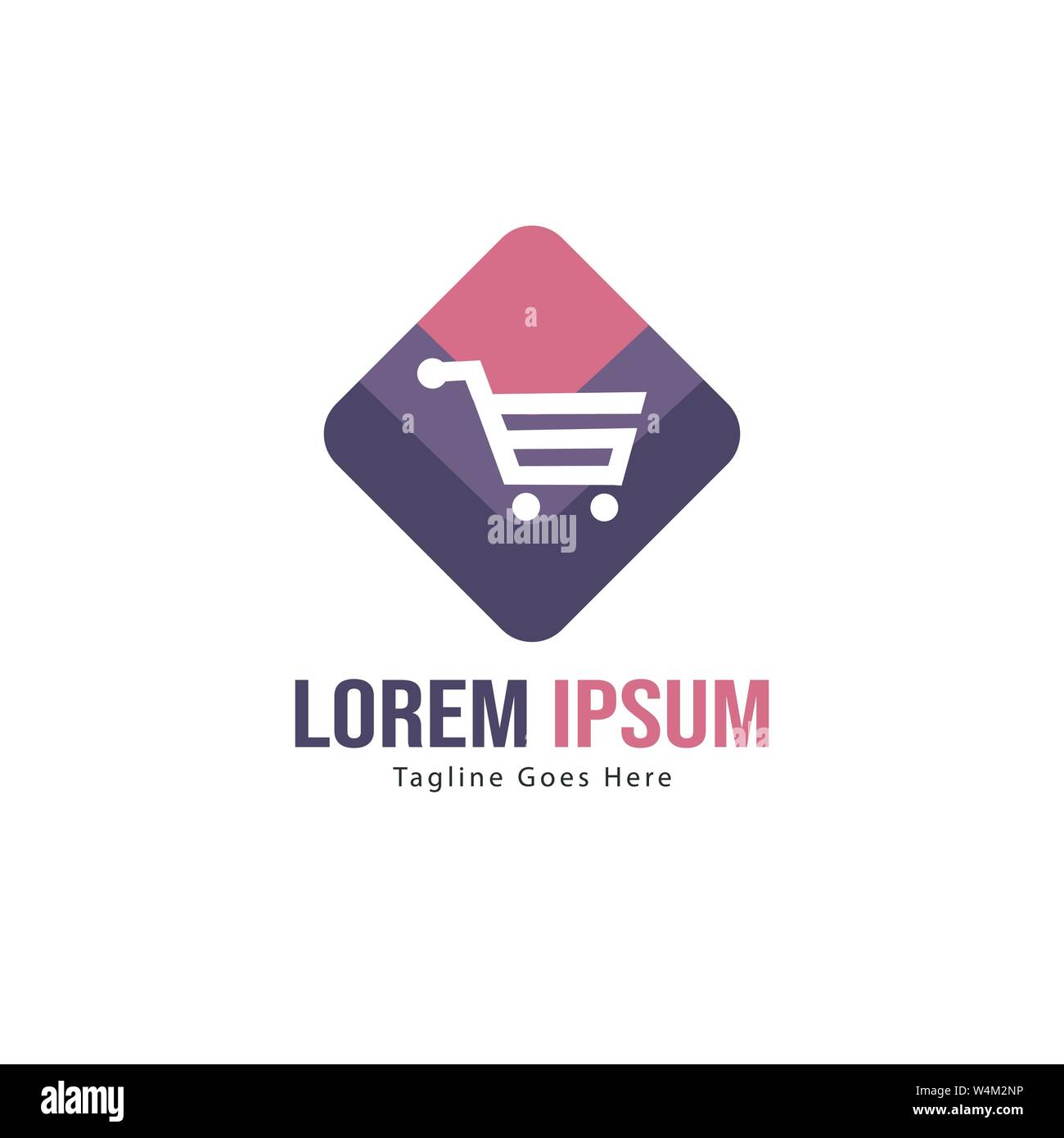 Shopping logo template design. Shopping logo with modern frame isolated ...