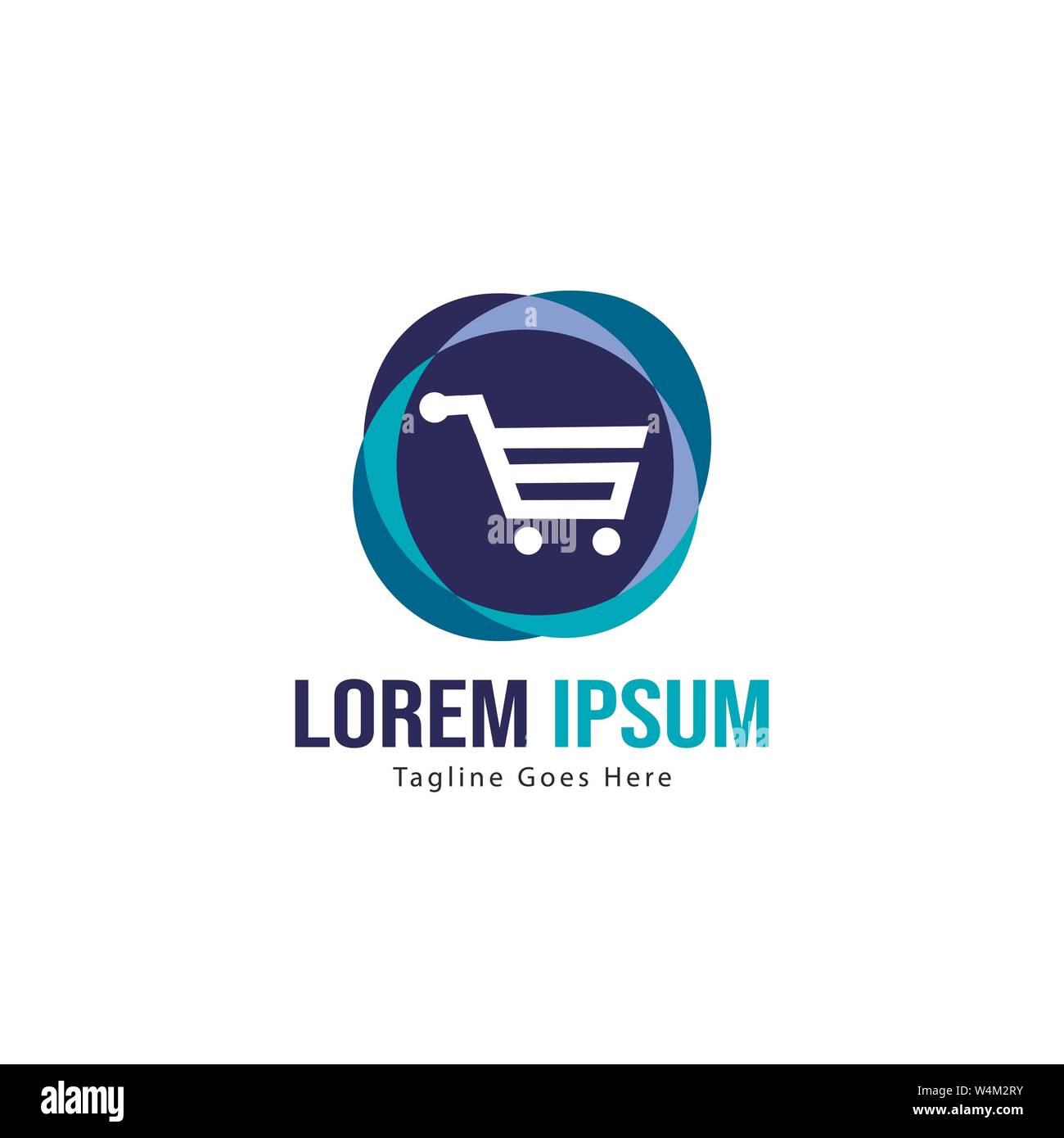 Shopping logo template design. Shopping logo with modern frame isolated ...