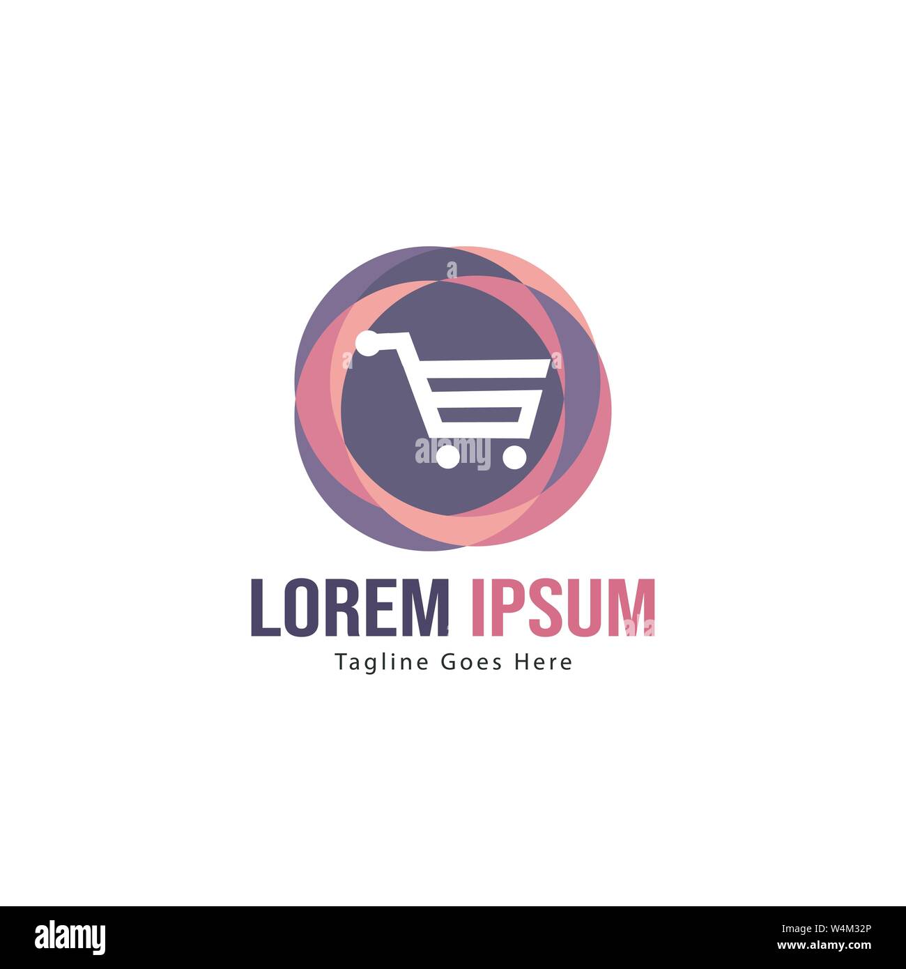 Shopping logo template design. Shopping logo with modern frame isolated ...
