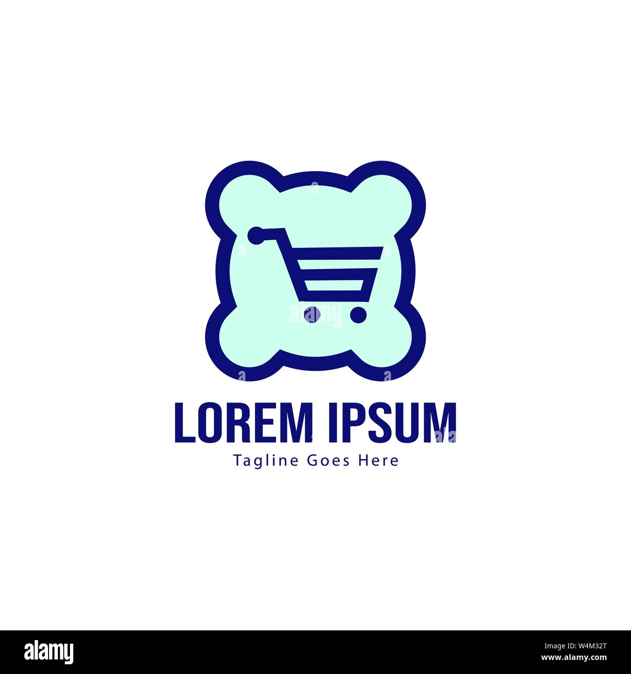 Shopping logo template design. Shopping logo with modern frame isolated ...