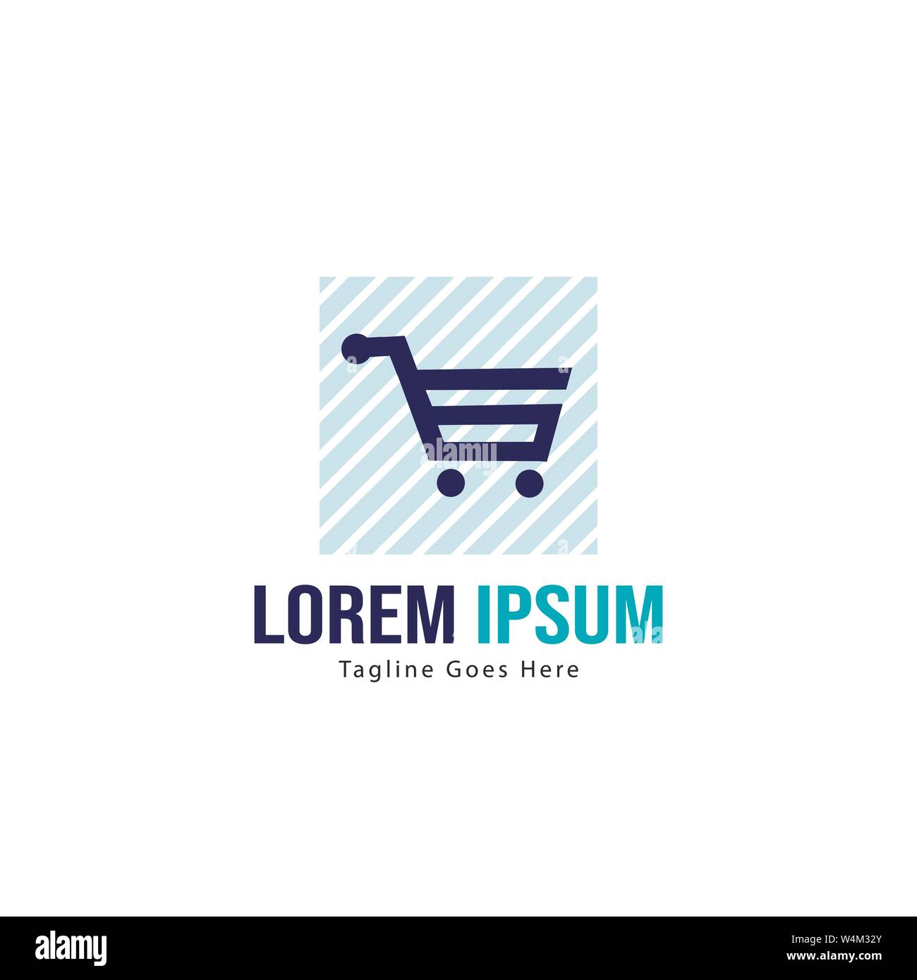 Shopping logo template design. Shopping logo with modern frame isolated ...