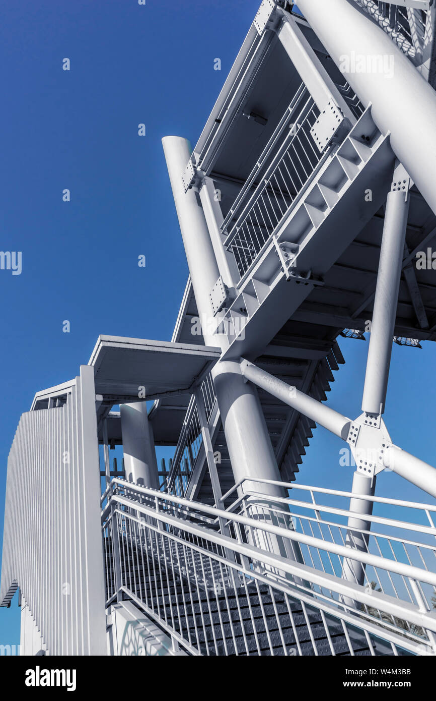 Steel Bridge - Pedestrian Overpass above the Roadway. Nice Metal ...
