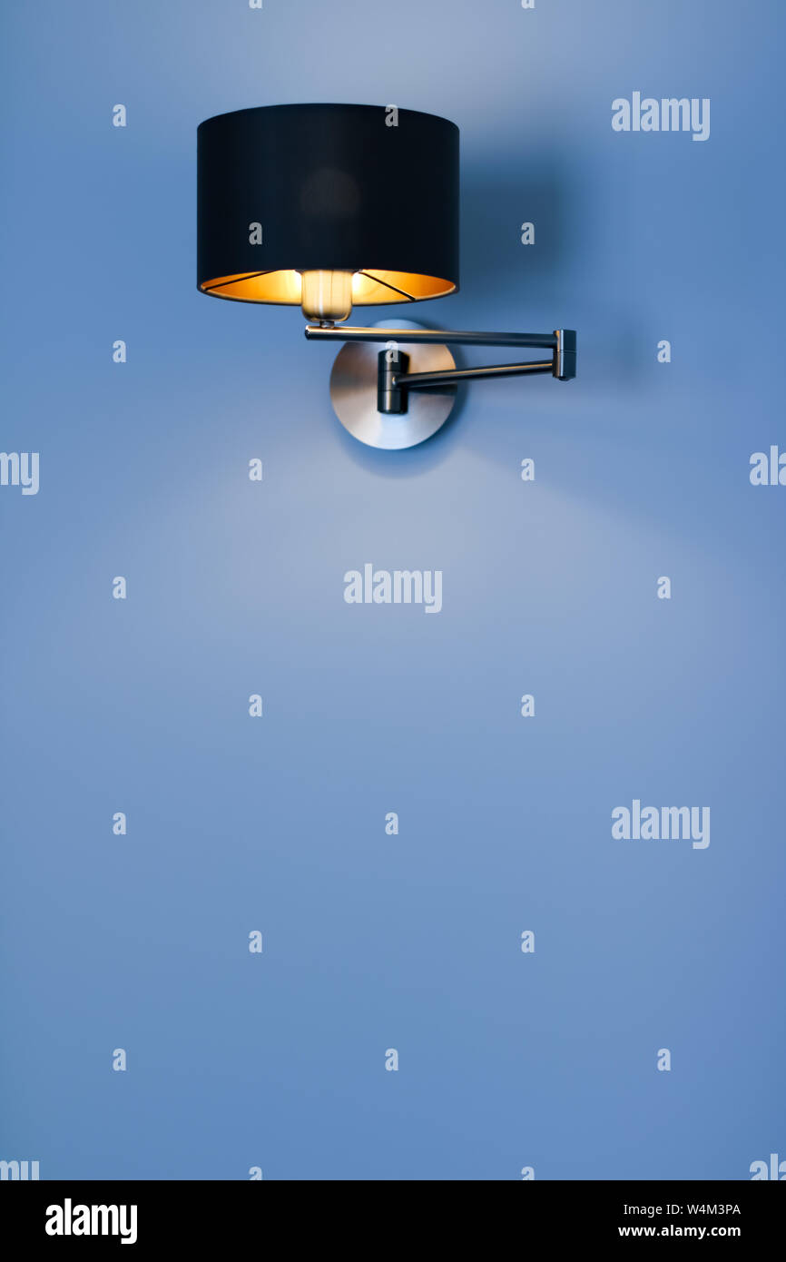 Interior design, indoor lamps and electricity concept - Golden lamp in ...