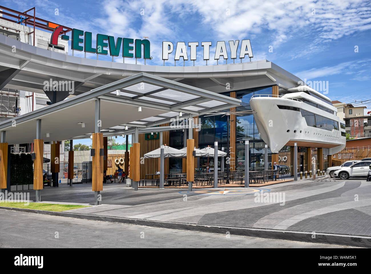 7 eleven convenience store Pattaya Tai Road, Pattaya, Thailand, with ship themed frontage. 7-11 ...