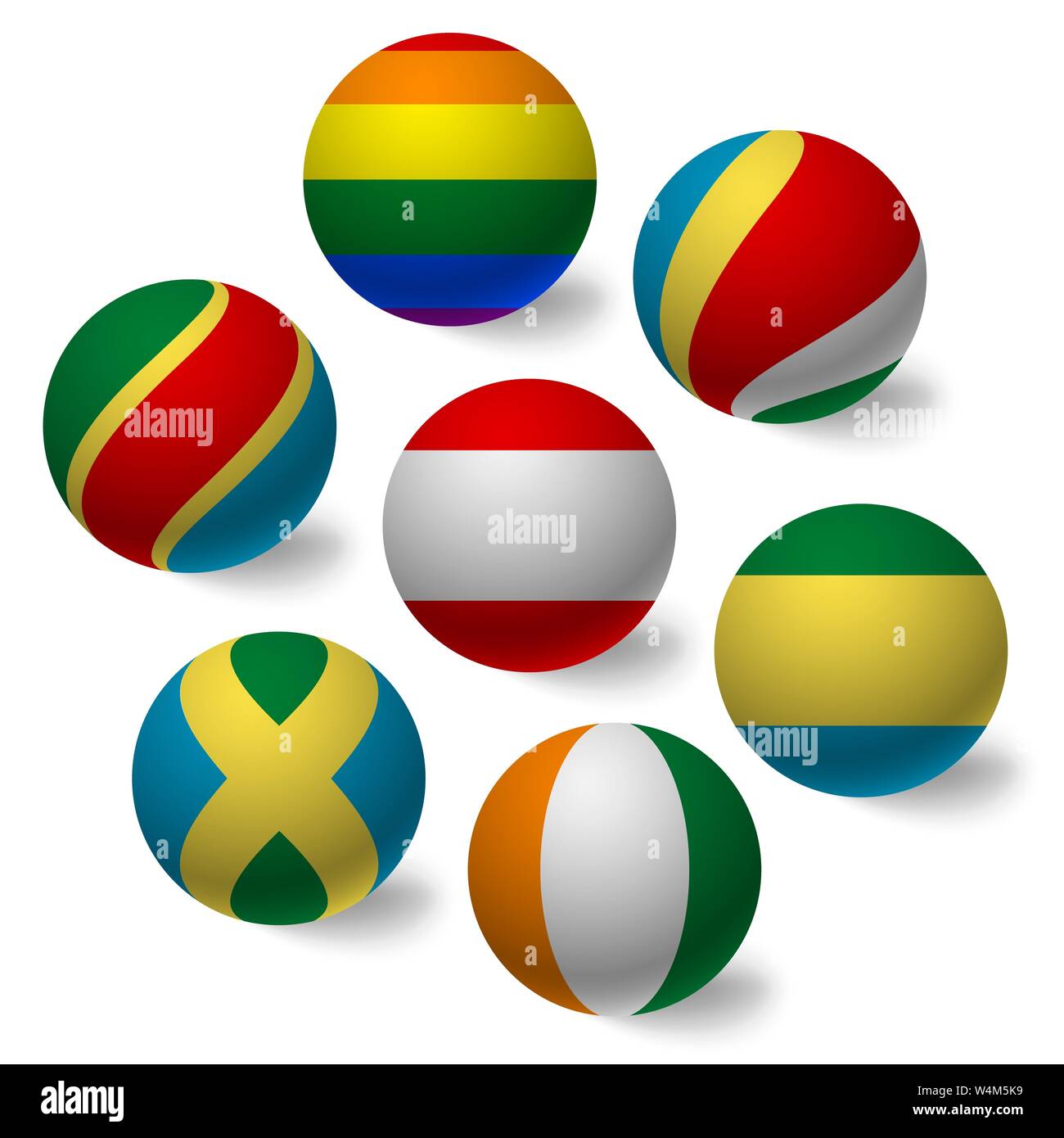 Colorful ball set. Realistic ball isolated illustration Stock Photo - Alamy