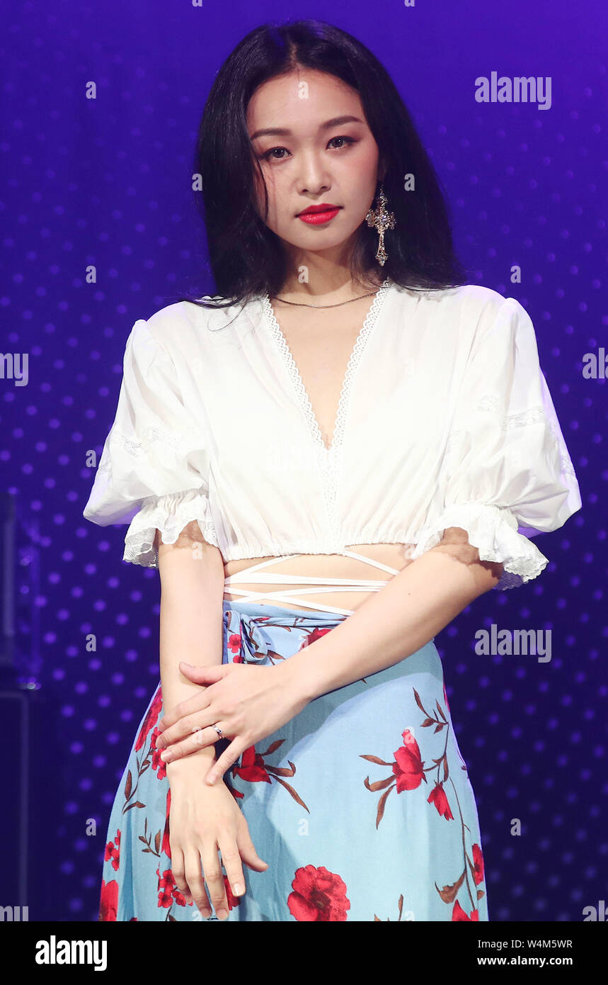 24th July, 2019. S. Korean singer Shin Yoo-mi South Korean singer Shin ...