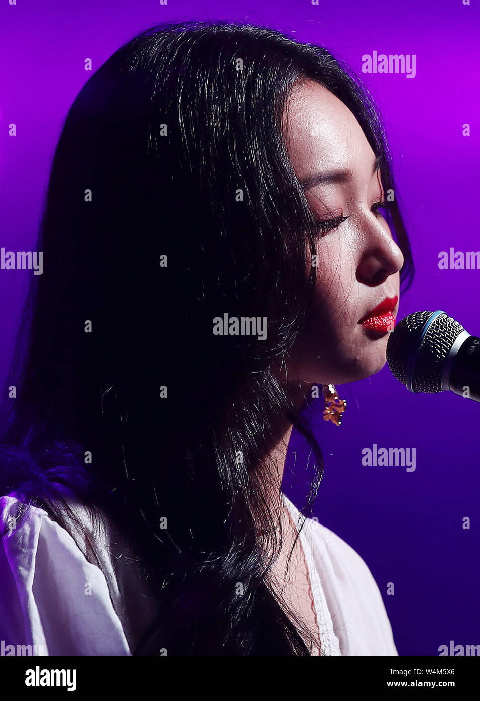 24th July, 2019. S. Korean singer Shin Yoo-mi South Korean singer Shin ...