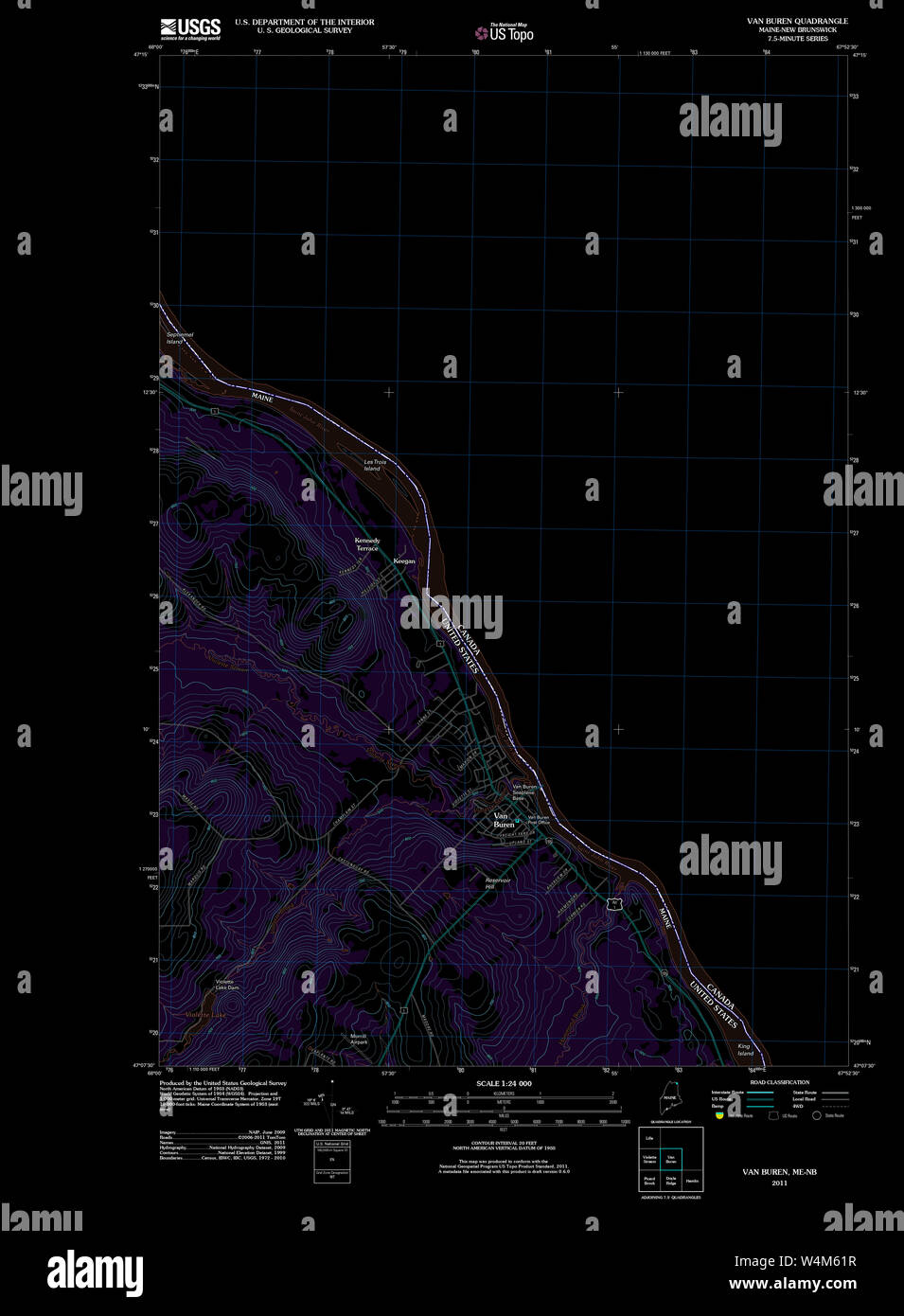Maine USGS Historical Map Van Buren 20110825 TM Inversion Restoration ...