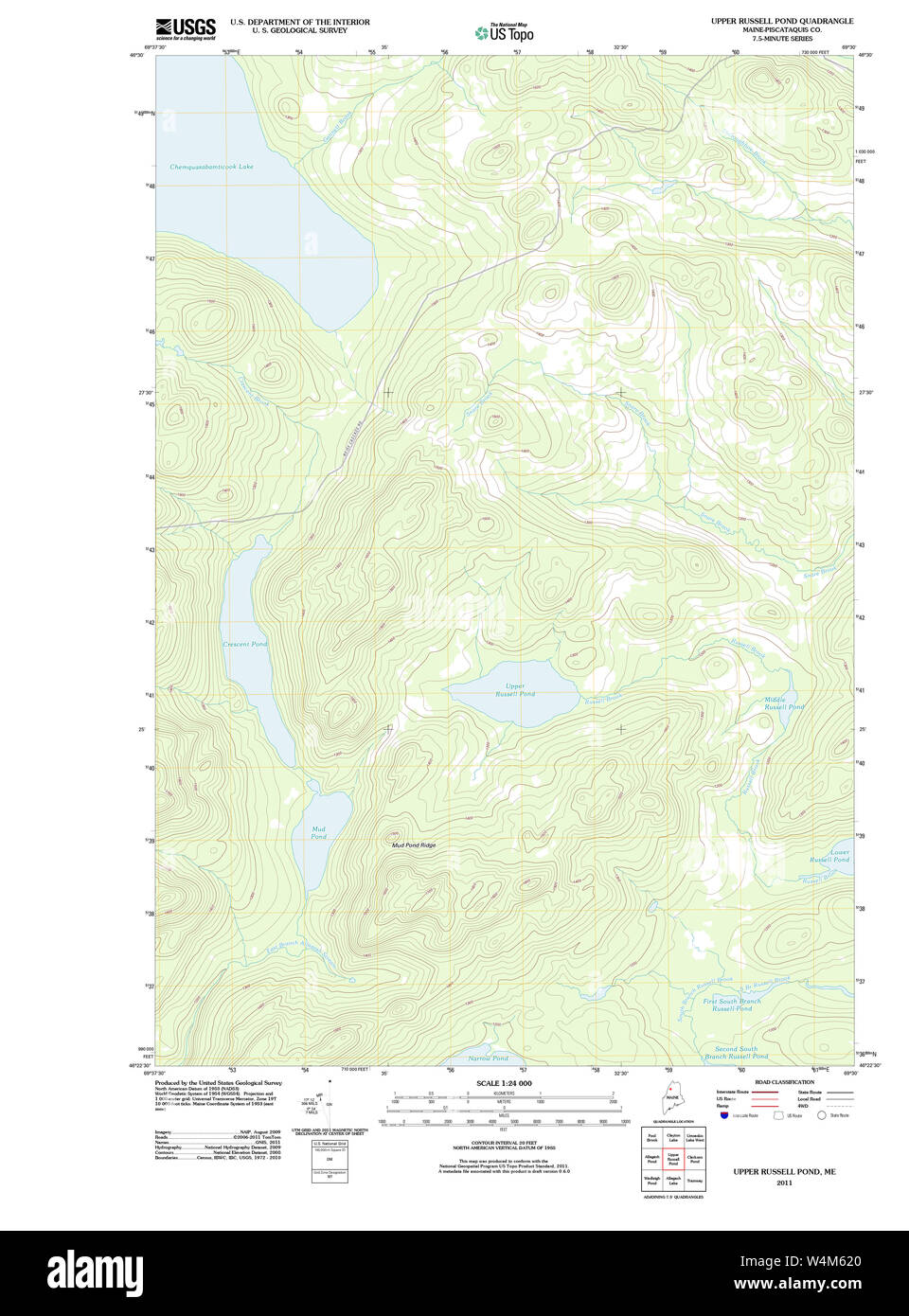 Maine USGS Historical Map Upper Russell Pond 20110906 TM Restoration ...