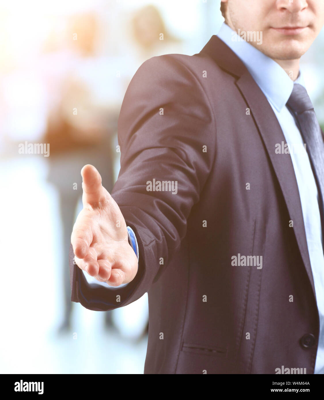 The businessman. Hand for a handshake. The conclusion of the ...