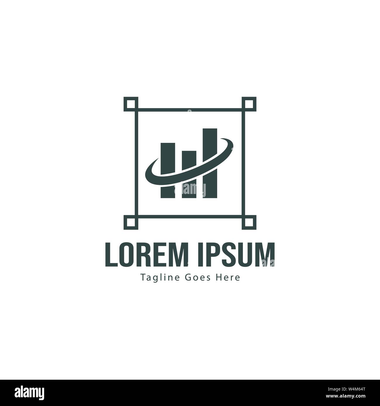 Chart logo template design. Chart logo with modern frame isolated on ...