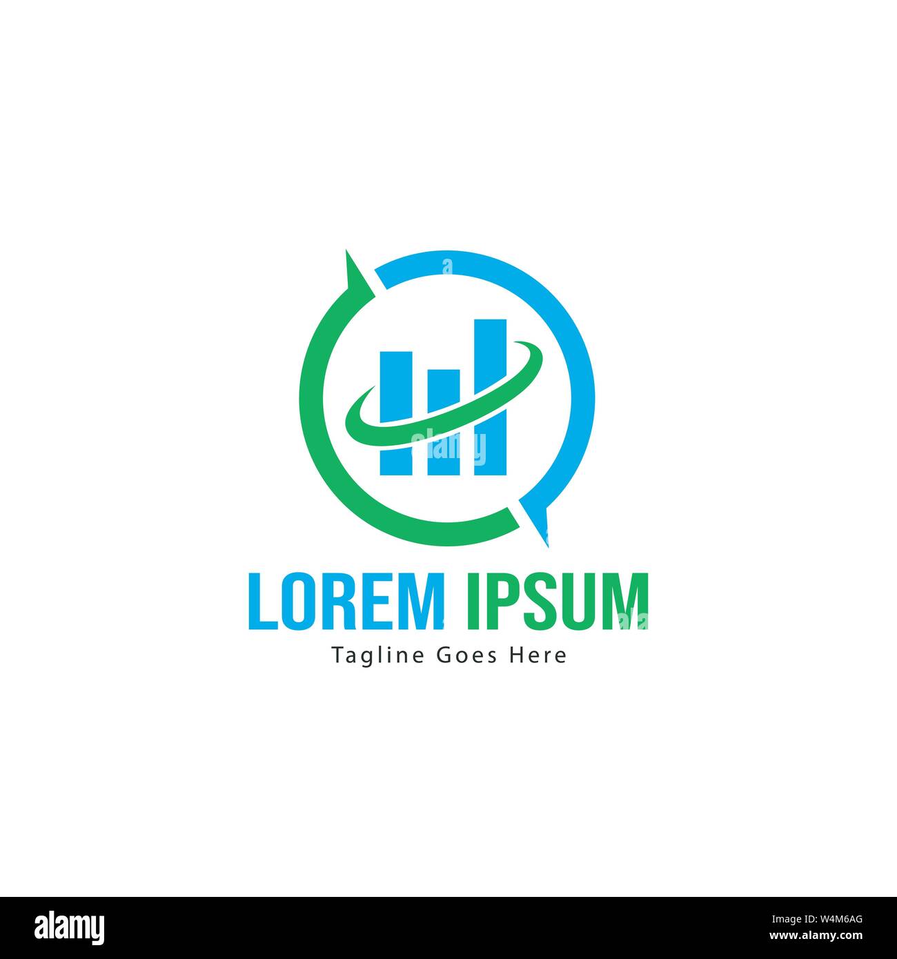 Chart logo template design. Chart logo with modern frame isolated on ...