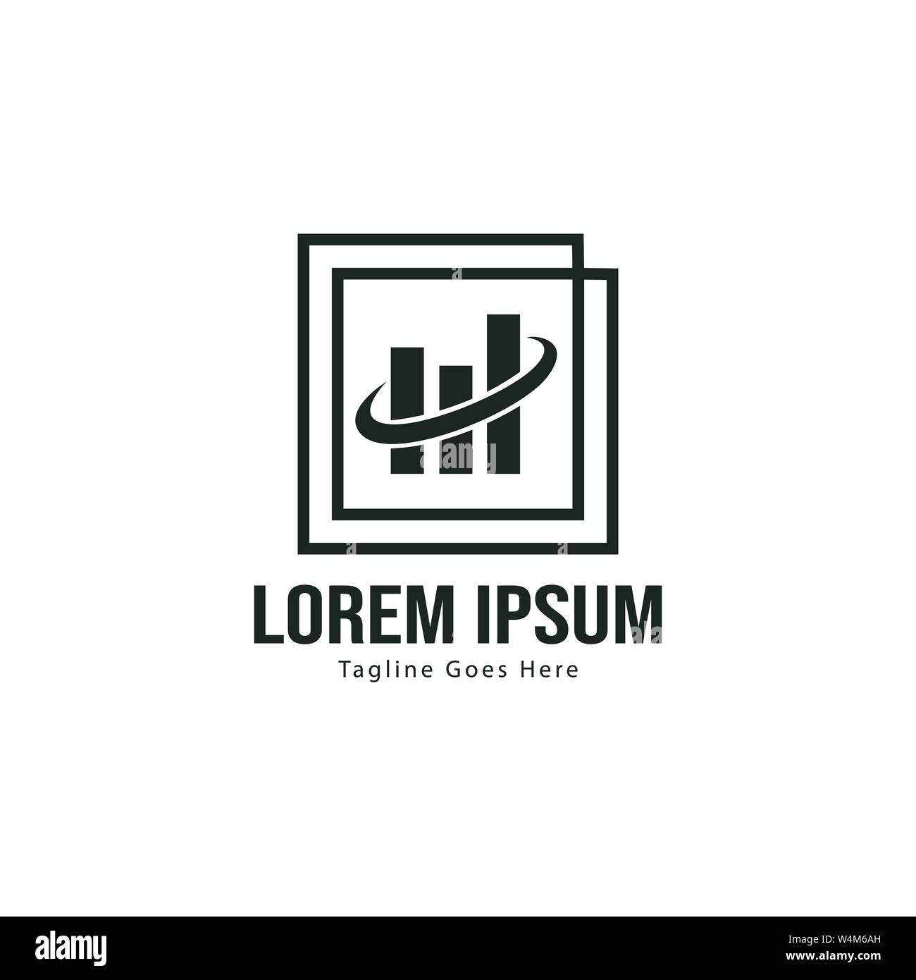 Chart logo template design. Chart logo with modern frame isolated on ...