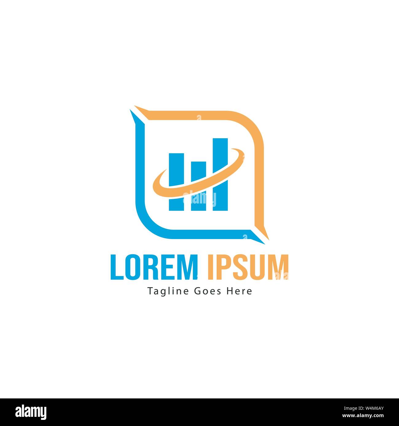 Chart logo template design. Chart logo with modern frame isolated on ...