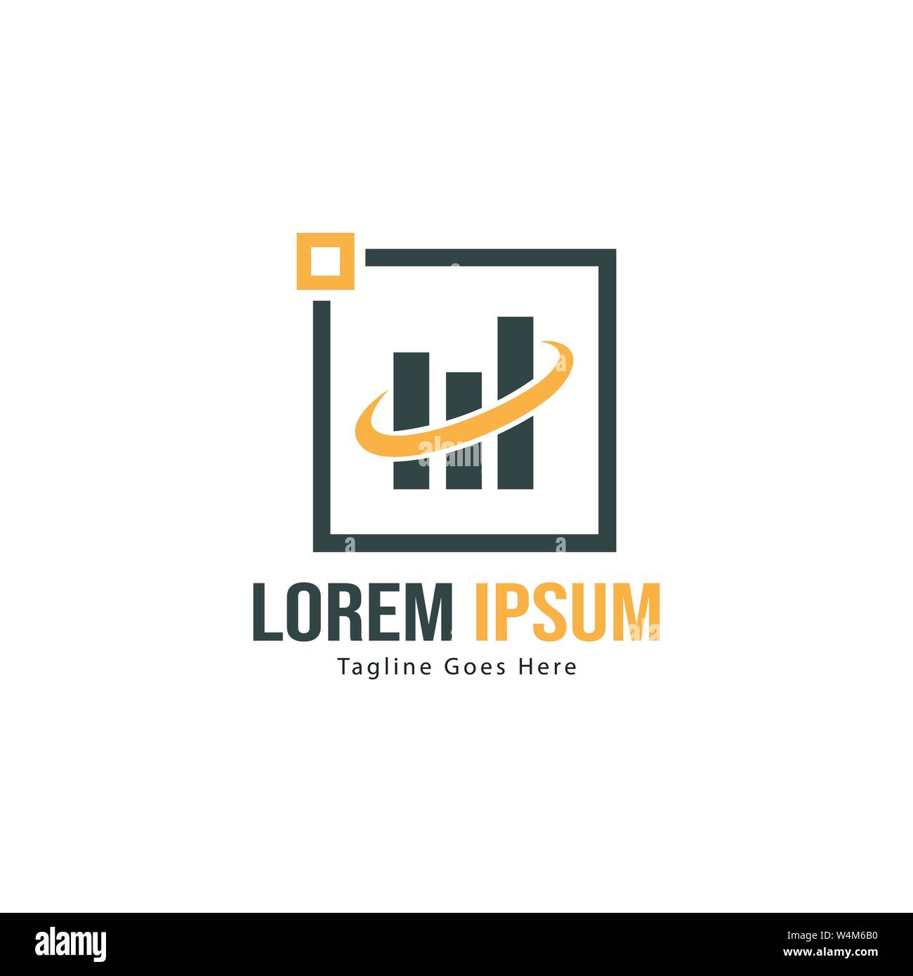 Chart logo template design. Chart logo with modern frame isolated on ...