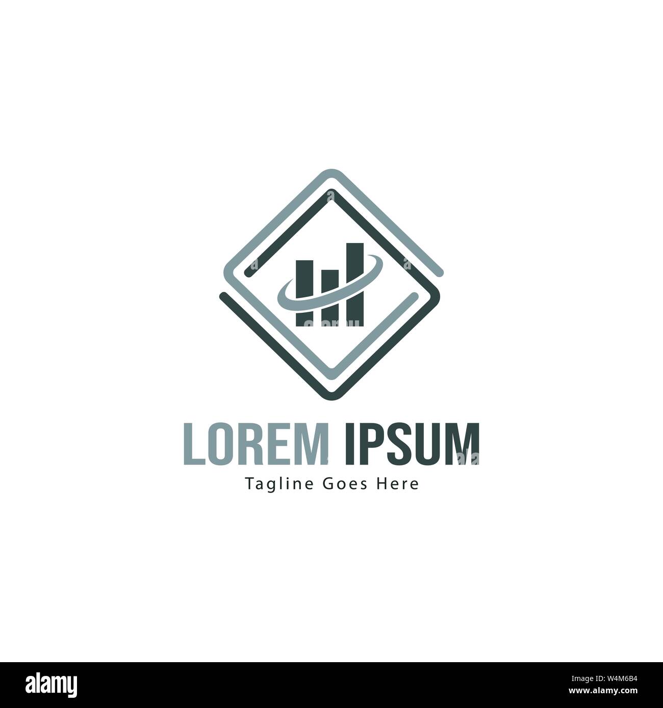 Chart logo template design. Chart logo with modern frame isolated on ...