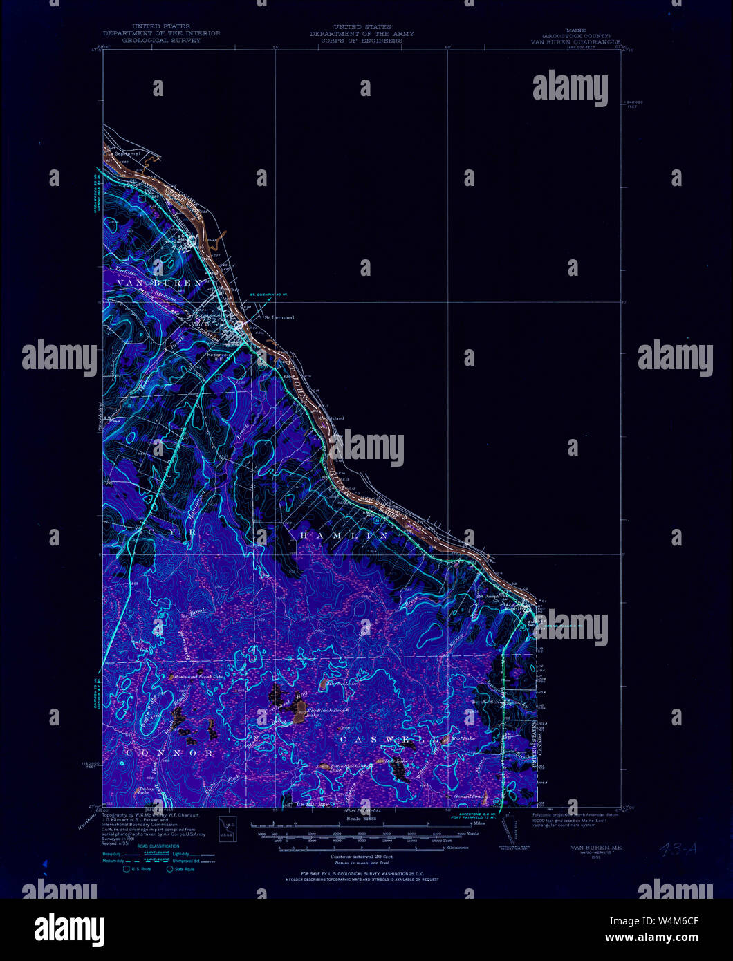 Maine USGS Historical Map Van Buren 460982 1951 62500 Inversion ...