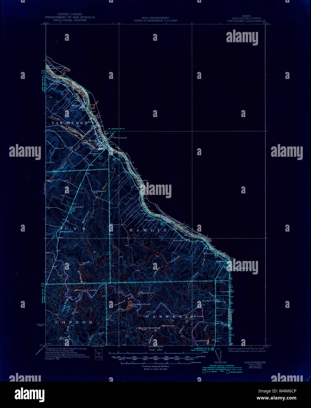 Van buren maine map hi-res stock photography and images - Alamy