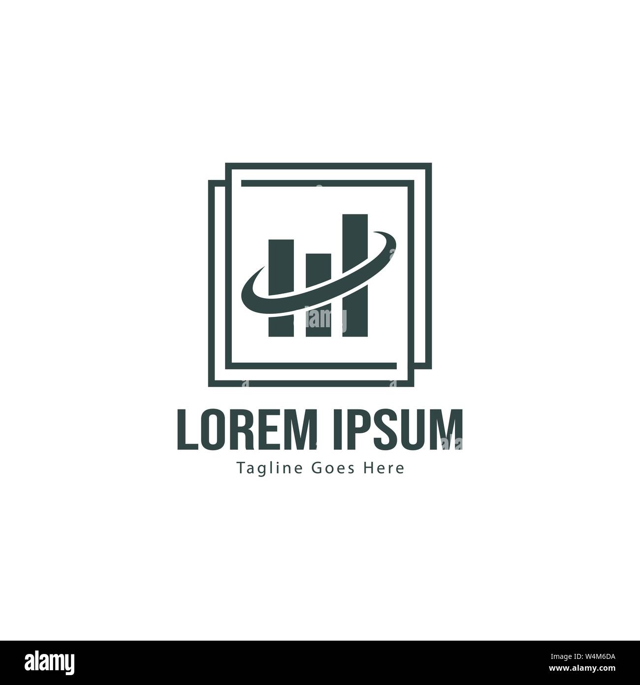 Chart logo template design. Chart logo with modern frame isolated on ...