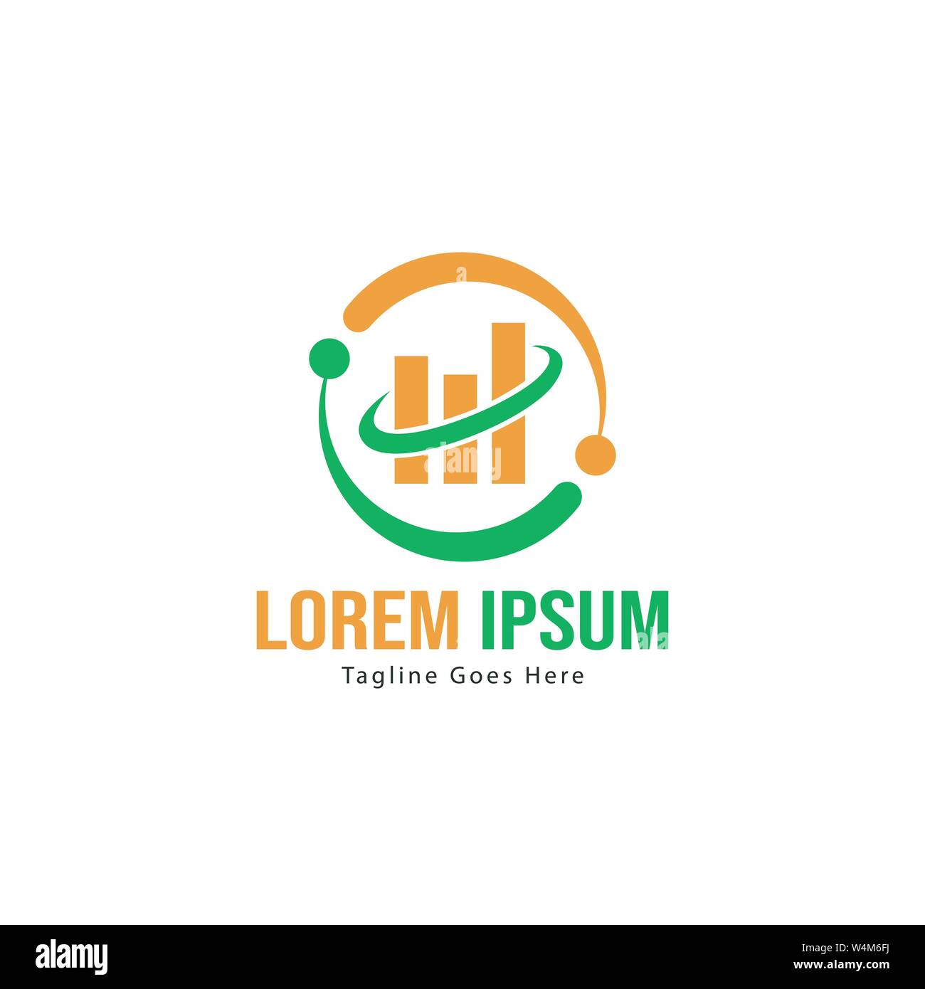 Chart logo template design. Chart logo with modern frame isolated on ...