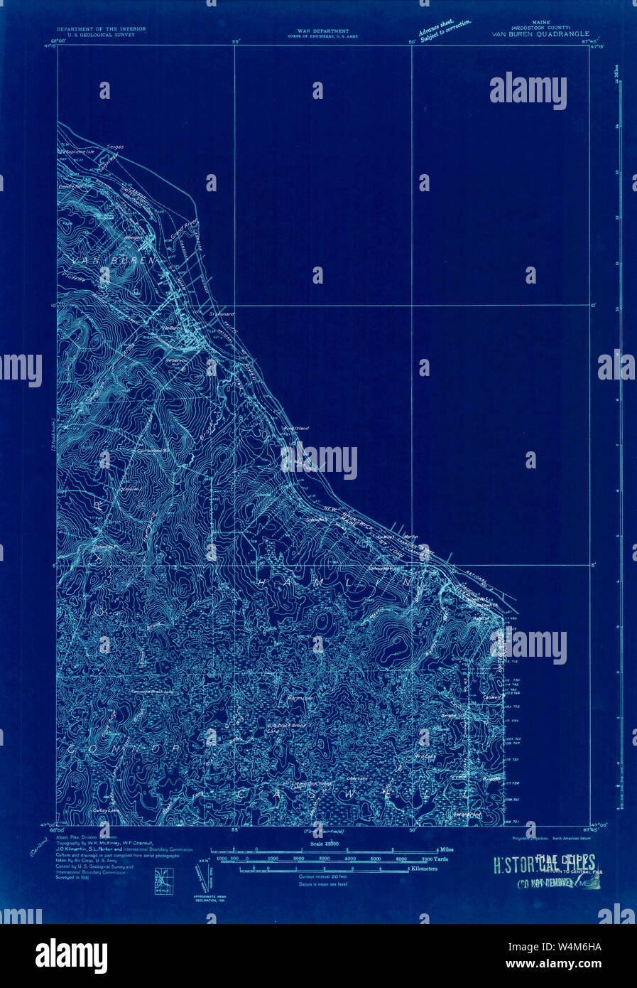 Maine USGS Historical Map Van Buren 807708 1931 48000 Inversion ...