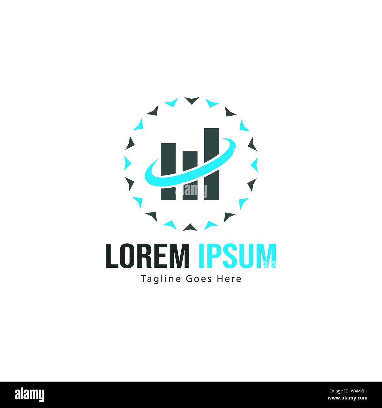 Chart logo template design. Chart logo with modern frame isolated on ...