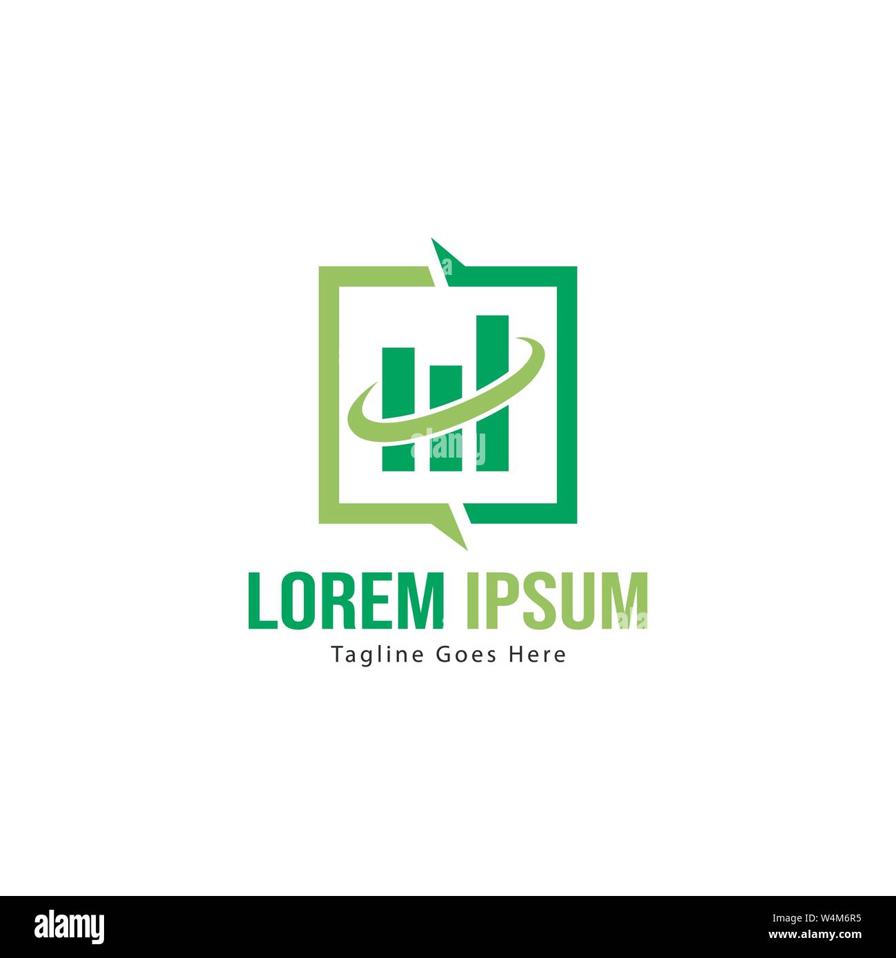 Chart logo template design. Chart logo with modern frame isolated on ...