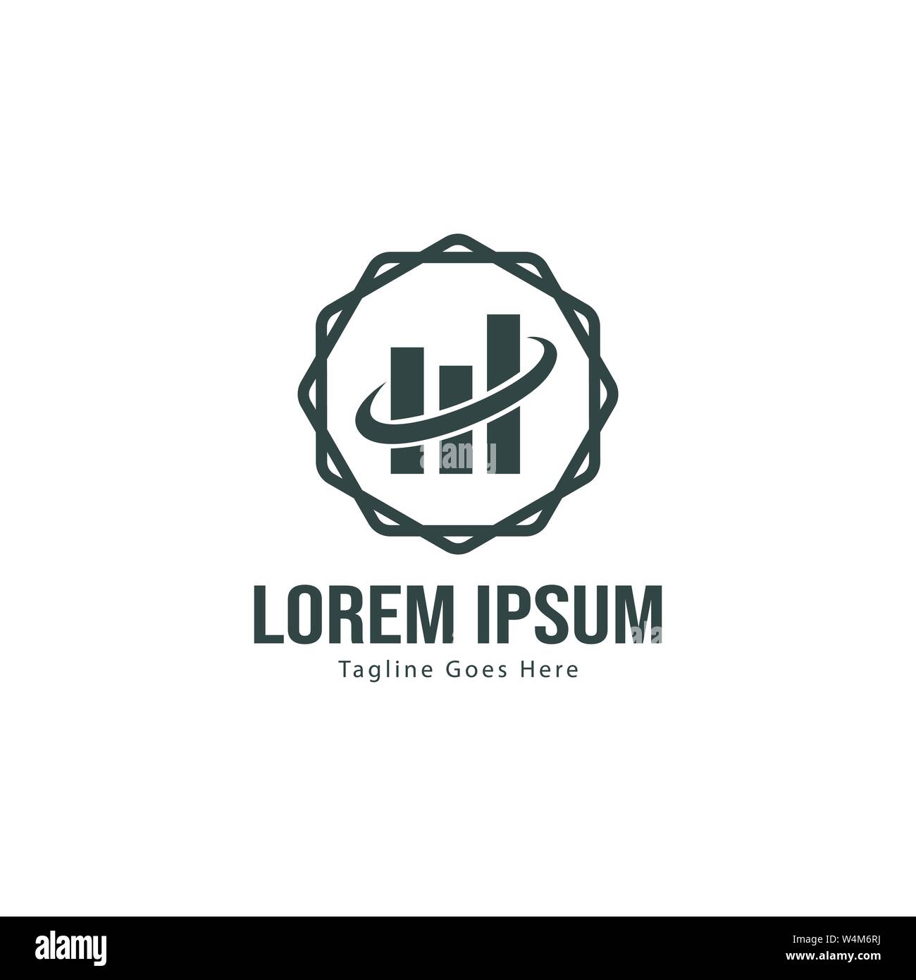 Chart logo template design. Chart logo with modern frame isolated on ...