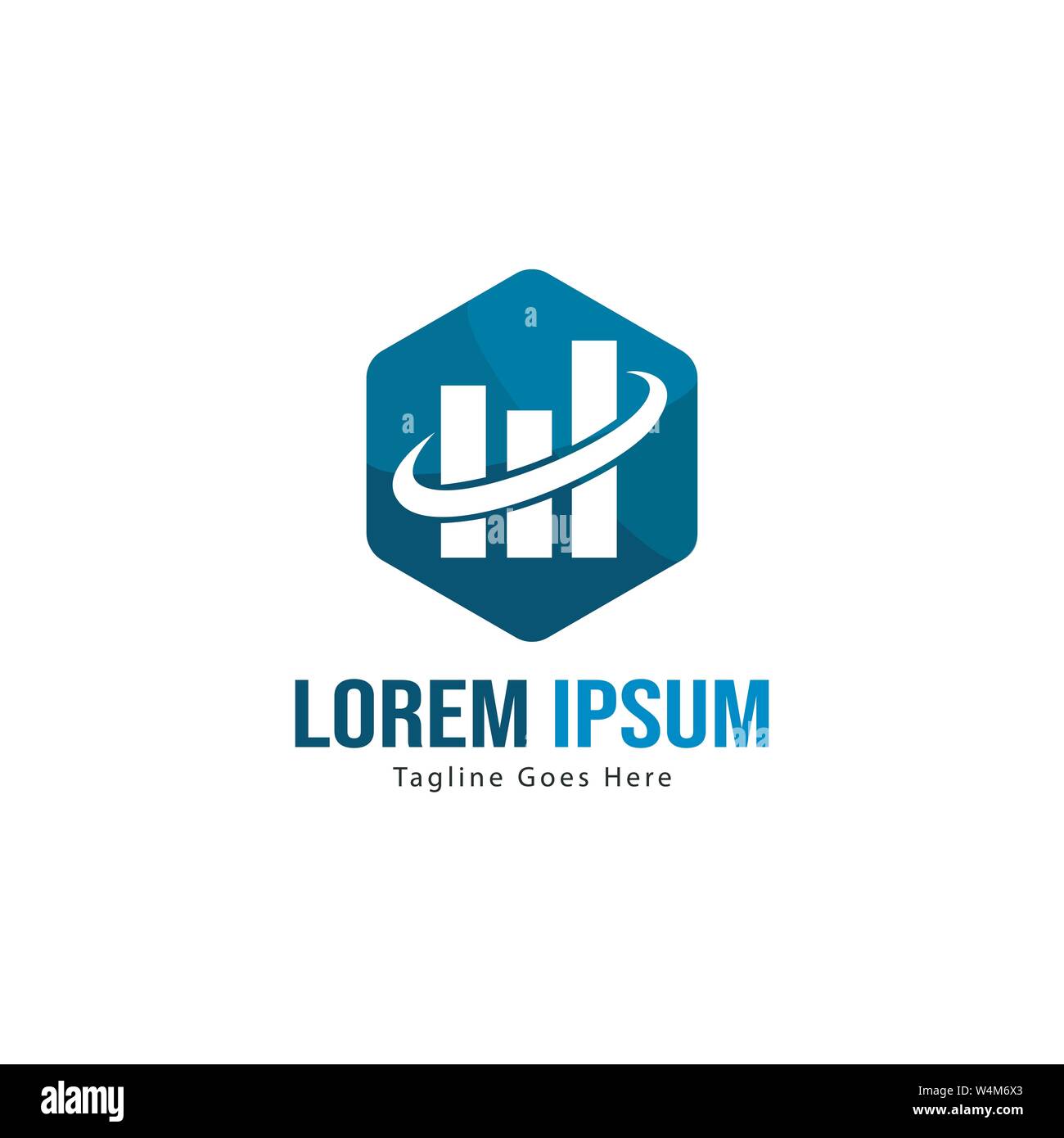 Chart logo template design. Chart logo with modern frame isolated on ...