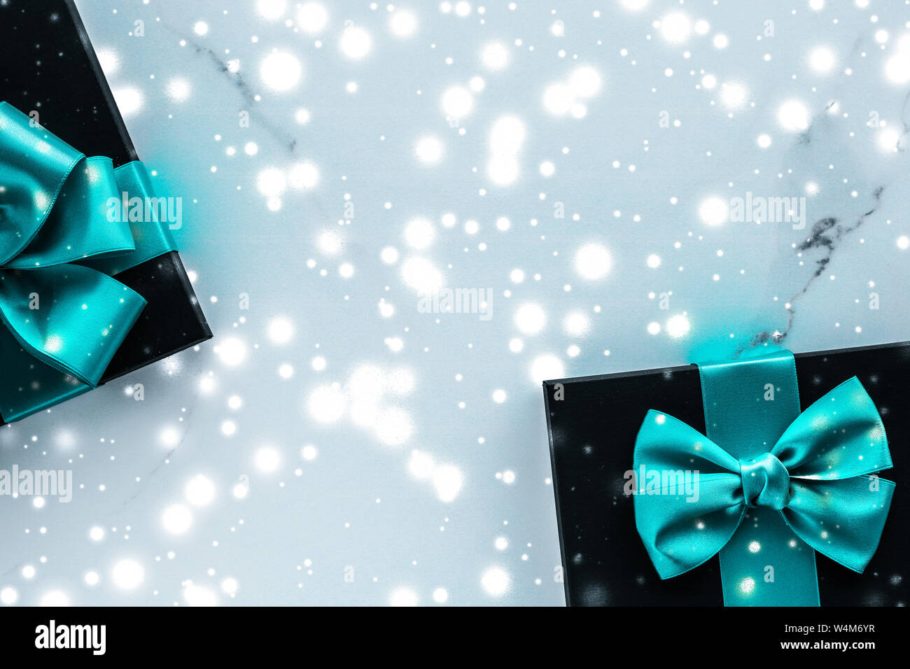 New Years Eve celebration, wrapped luxury boxes and cold season concept ...