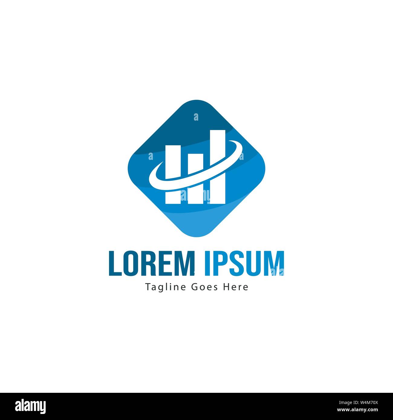 Chart logo template design. Chart logo with modern frame isolated on ...