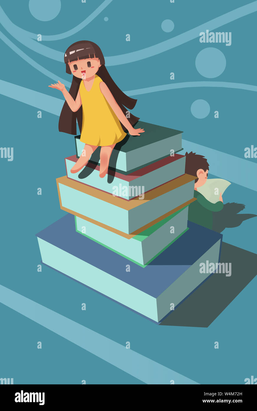 Vector illustration students sitting hi-res stock photography and ...