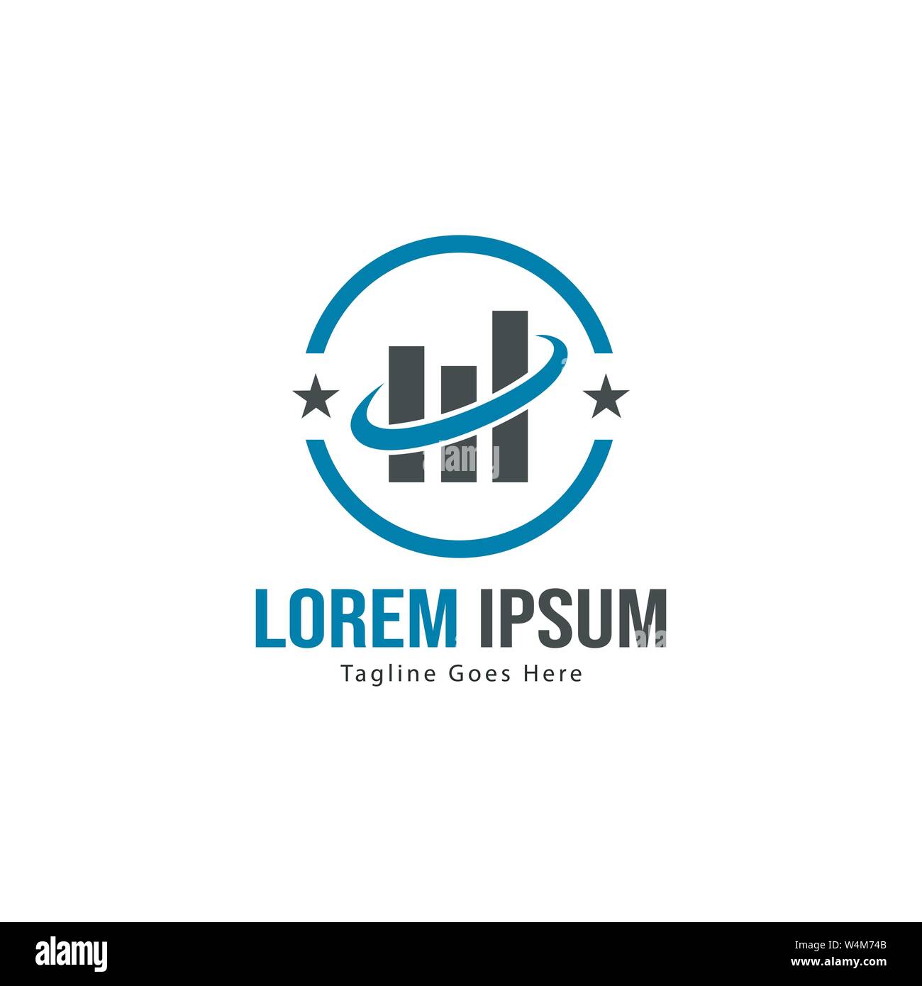 Chart logo template design. Chart logo with modern frame isolated on ...