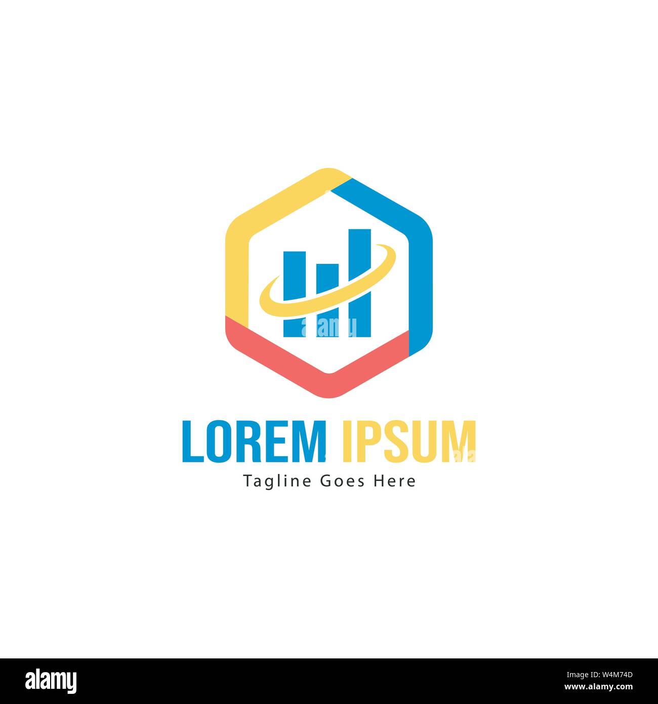 Chart logo template design. Chart logo with modern frame isolated on ...