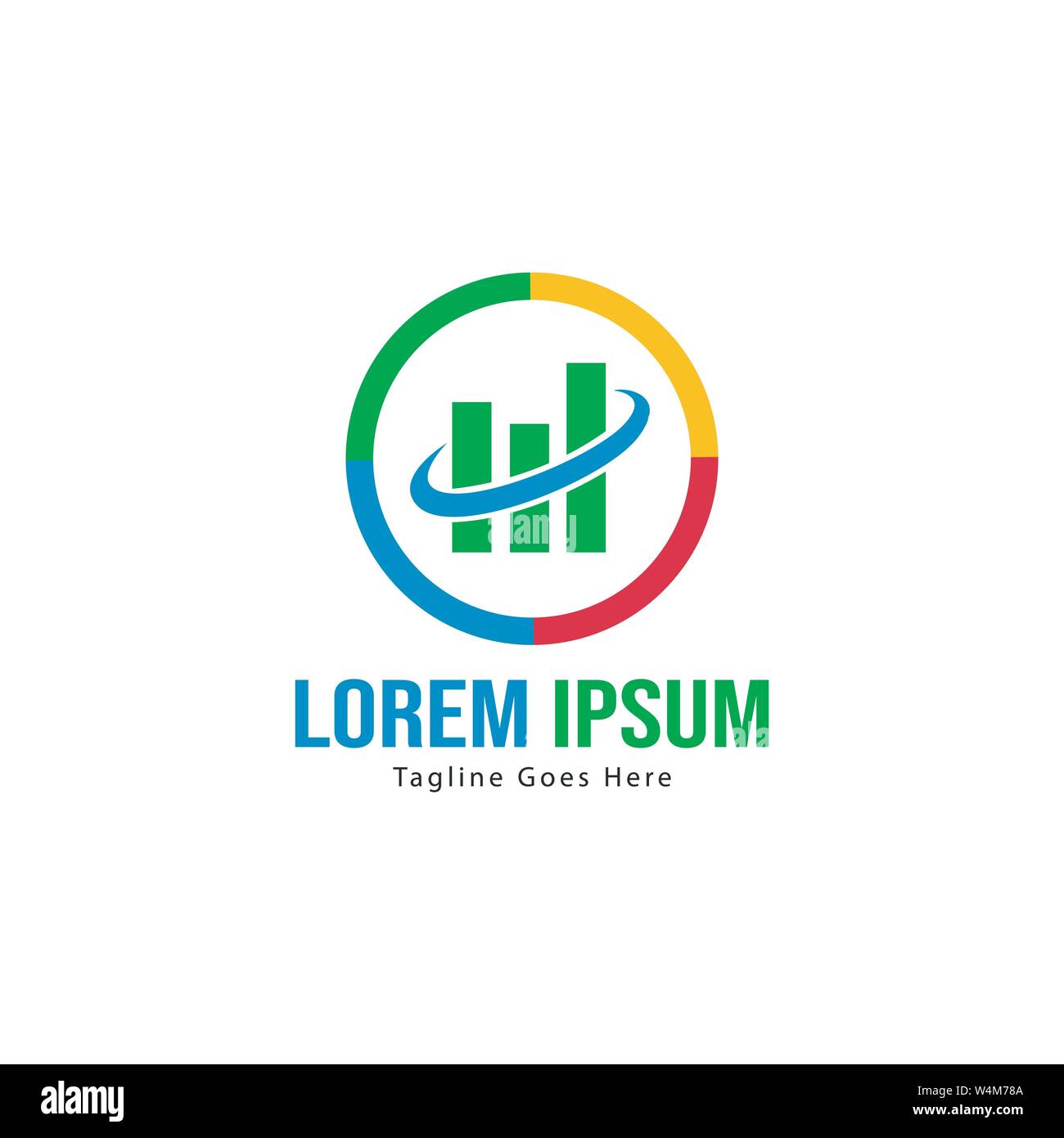 Chart logo template design. Chart logo with modern frame isolated on ...