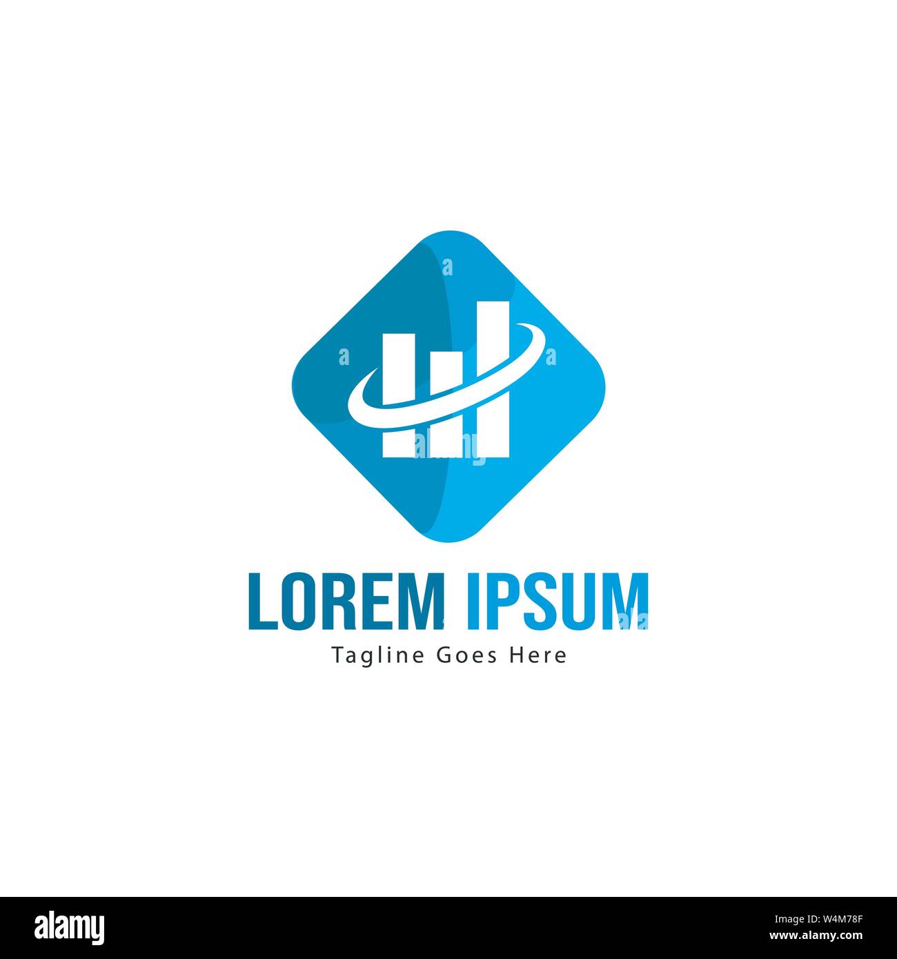 Chart logo template design. Chart logo with modern frame isolated on ...