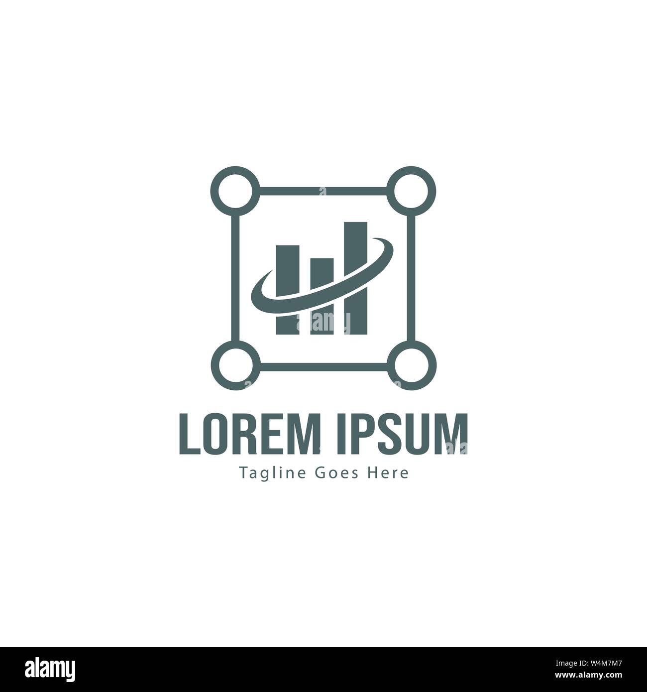 Chart logo template design. Chart logo with modern frame isolated on ...