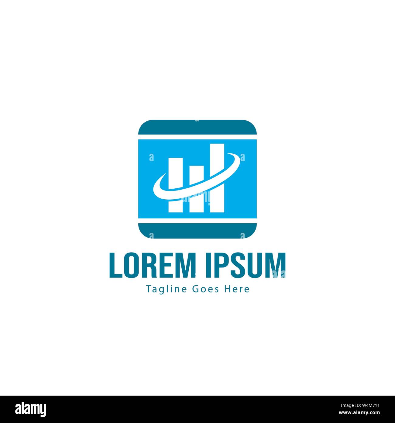 Chart logo template design. Chart logo with modern frame isolated on ...