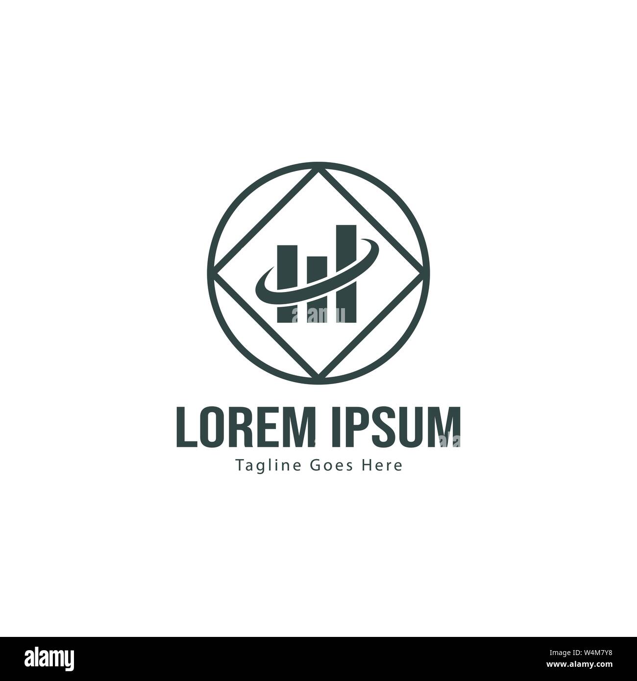 Chart logo template design. Chart logo with modern frame isolated on ...