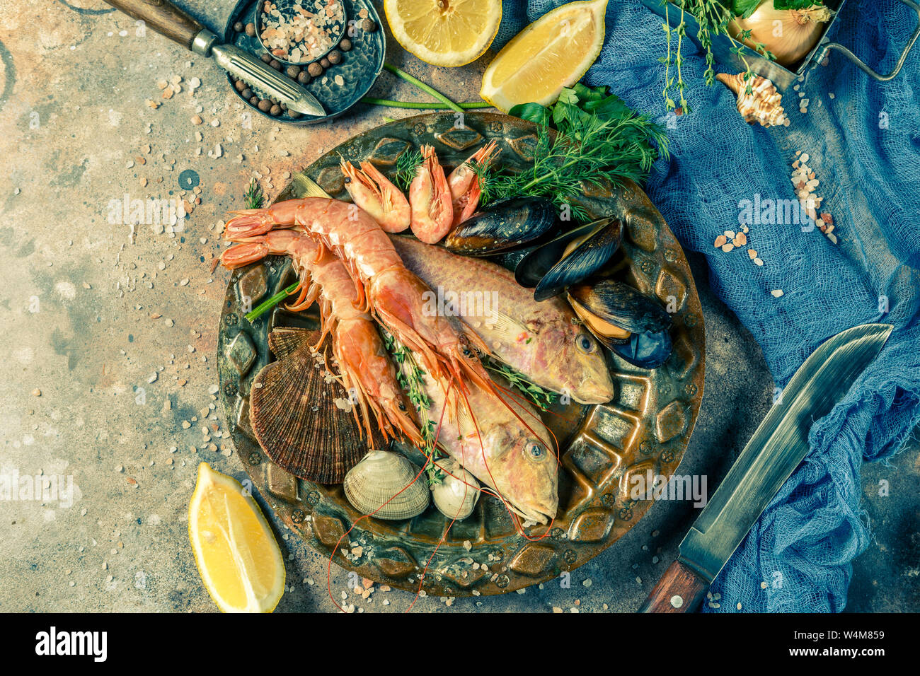 Photo of sea fish, shrimp Stock Photo - Alamy