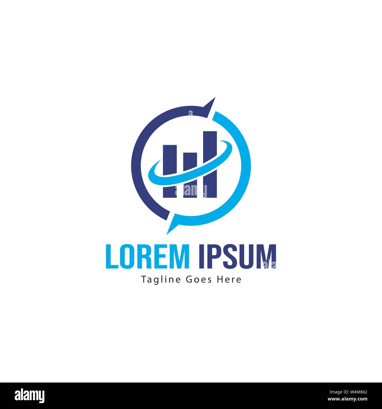 Chart logo template design. Chart logo with modern frame isolated on ...