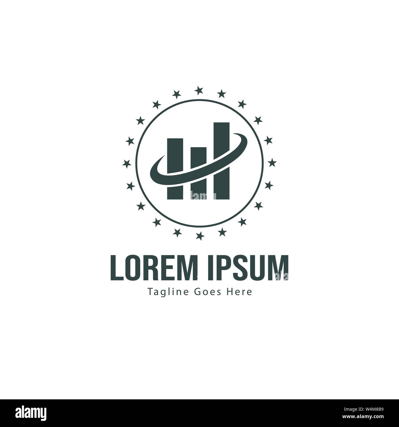 Chart logo template design. Chart logo with modern frame isolated on ...